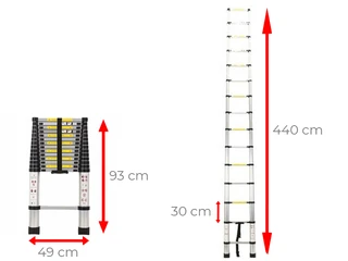 Ztrust scara telescopica 15 trepte | 4,4 m | Aluminiu Zivtool - Scule ...