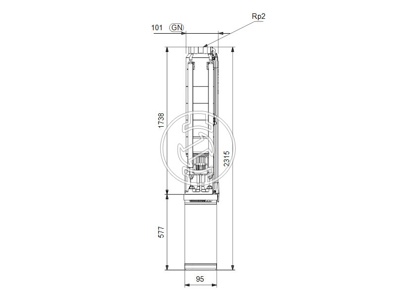 Grundfos SP11-20 Rp2 pompa submersibila 183 l/minut | 4 inch | 400 V ...